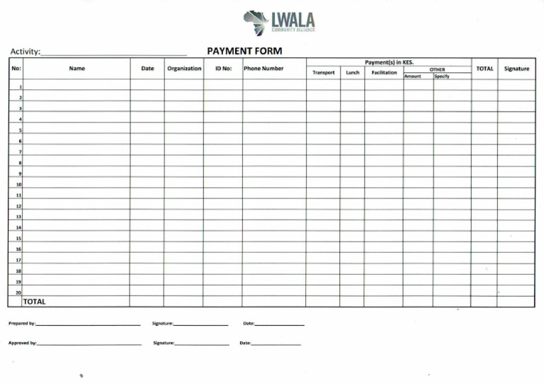 Revised Payment Form PDF | PDF