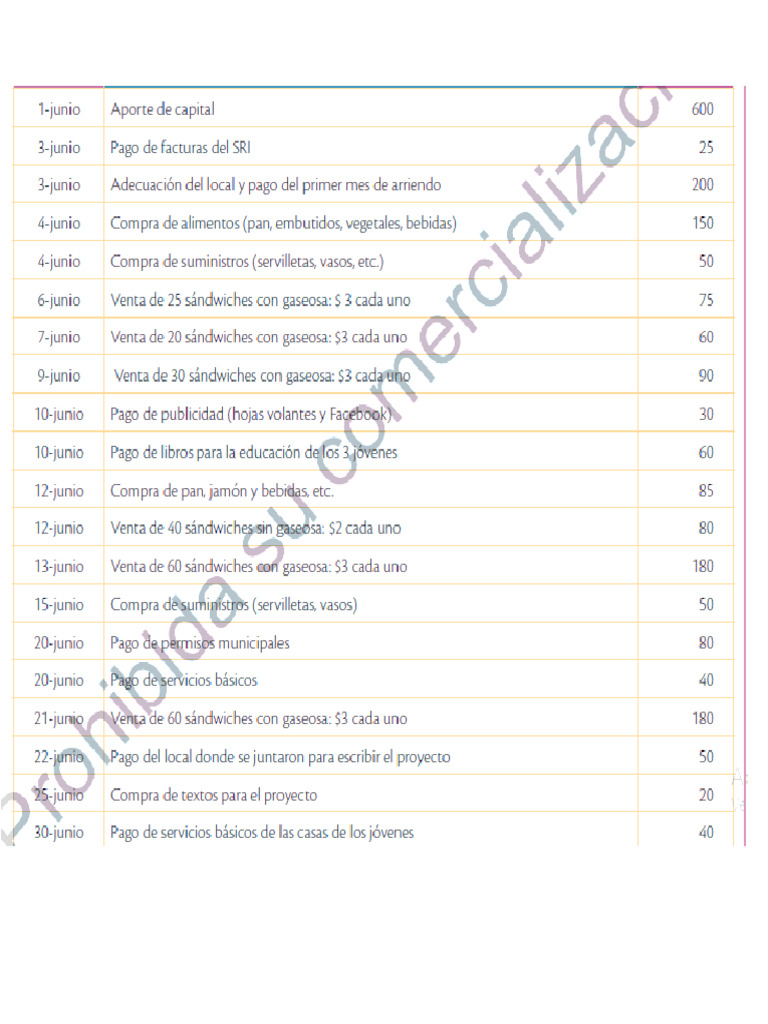 Cuentas para Libro de Ingresos y Egresos | PDF
