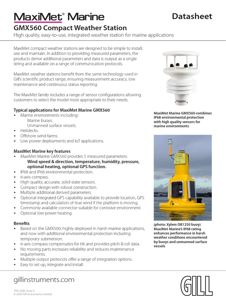 GMX560 Marine Weather Station Overview | PDF | Wound | Weather