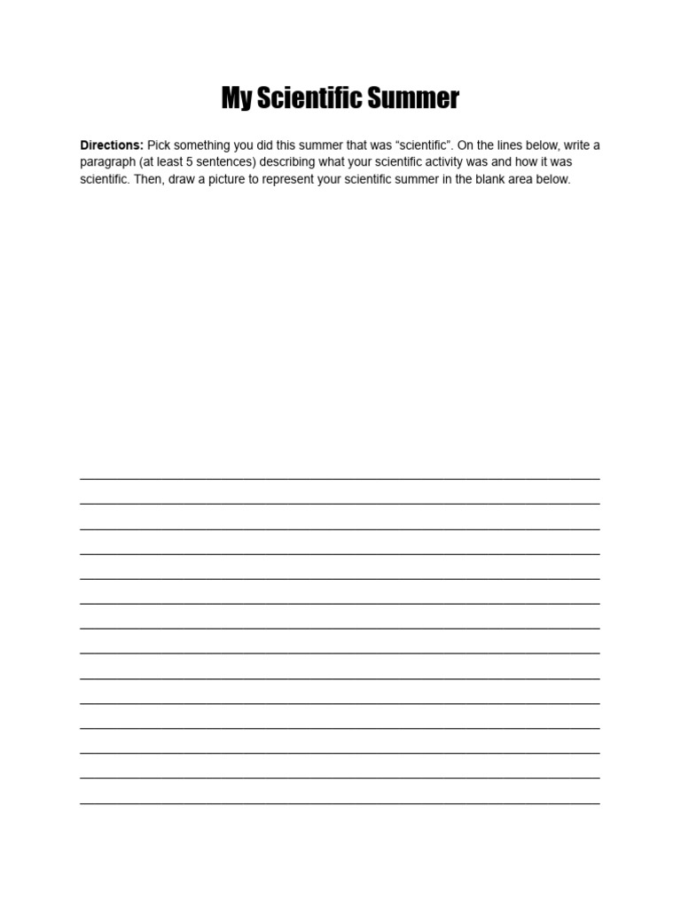 My Scientific Summer | PDF