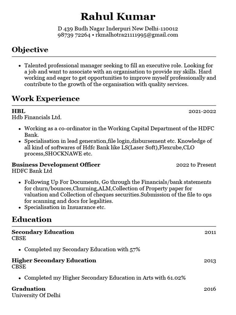 Resume Rahul Kumar | PDF