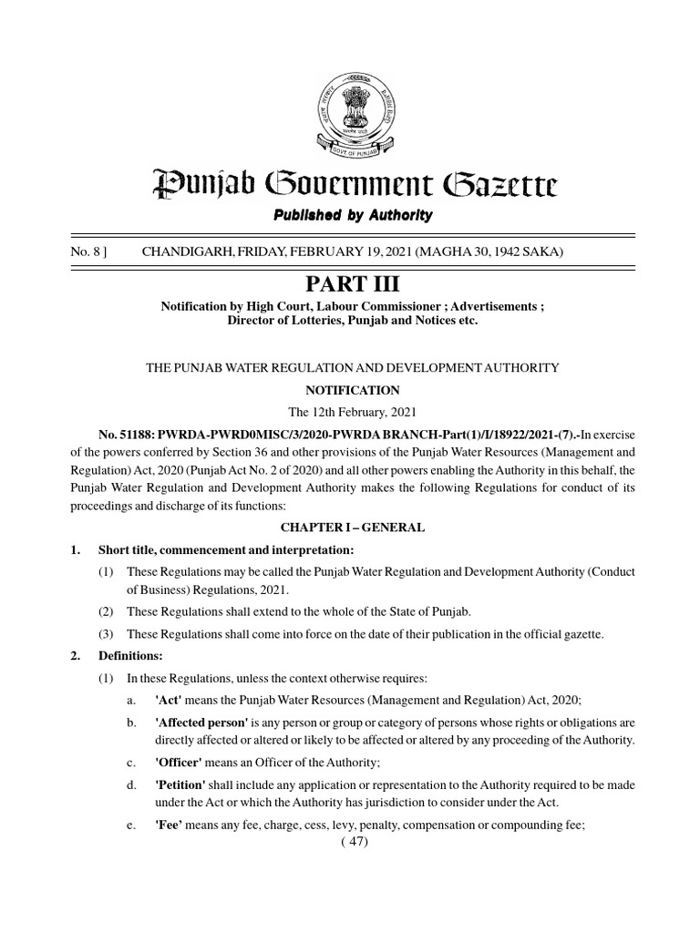 2227 Ordinary Gazette Dated 19 2 2021 Pari III 1 | PDF | Affidavit ...