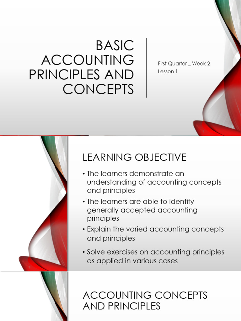 Q1 BA PPT3 Basic Accounting Principles and Concepts | PDF | Going ...
