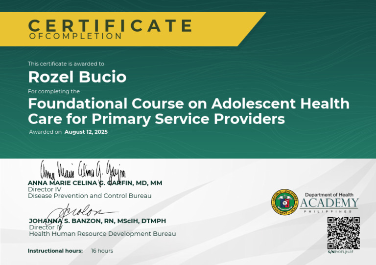 Certificate of Completion (5) Bucio | PDF