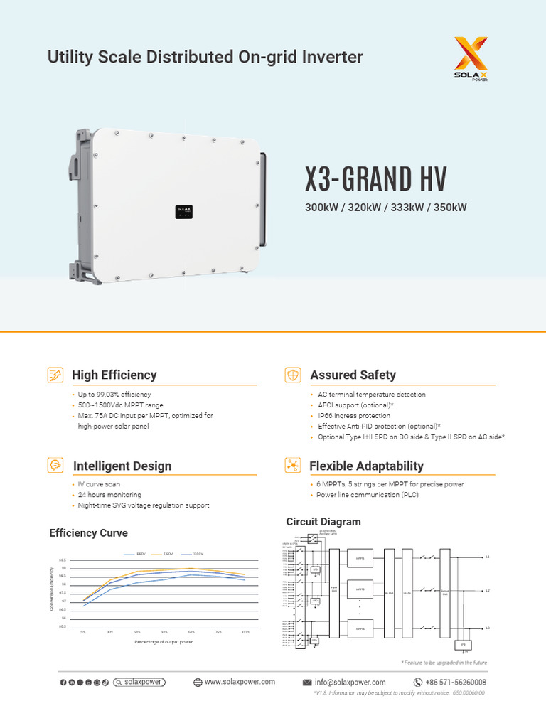 Solax X3-GRAND HV Inverter Datasheet | PDF | Manufactured Goods ...