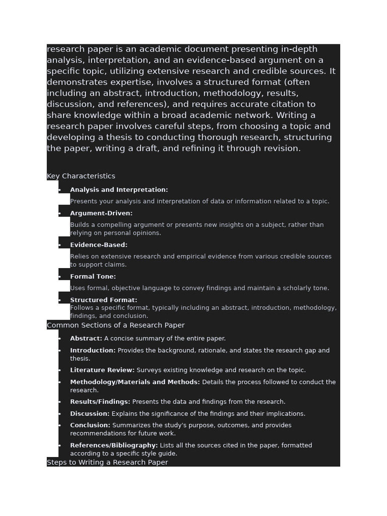 Key Features of Research Papers | PDF | Methodology | Abstract (Summary)