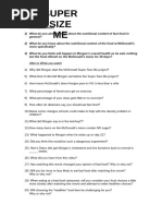 Super Size Me Film Worksheet Regular Film Version | PDF | Obesity ...