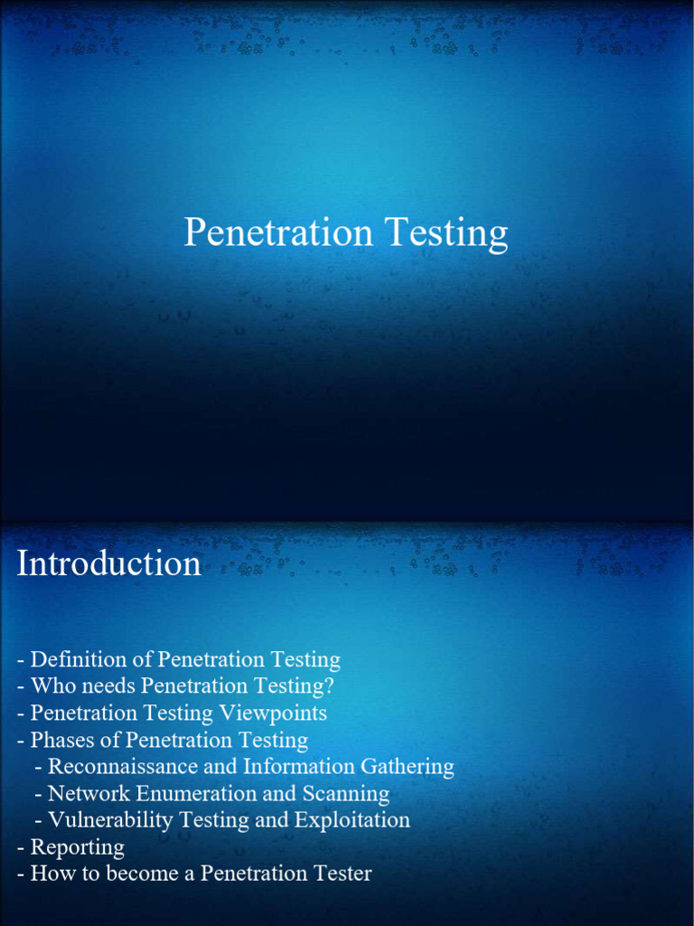 Overview of Penetration Testing | PDF | Penetration Test | Computing