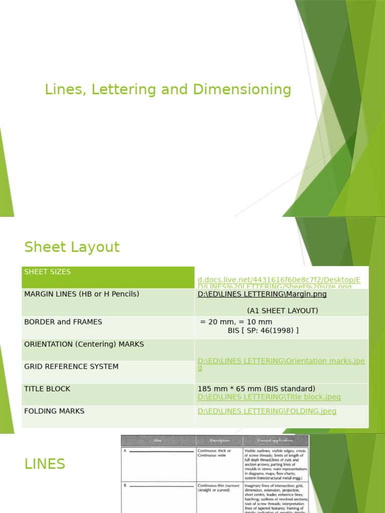 Lines Lettering and Dimensioning | PDF