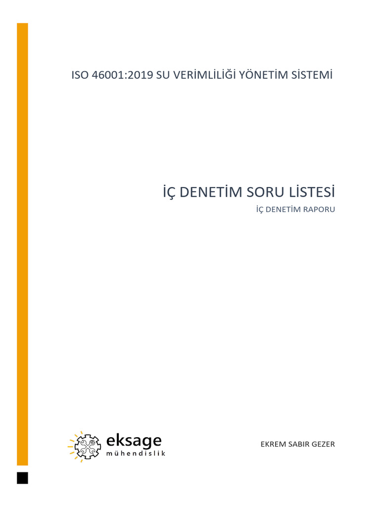 ISO 46001 İç Denetim Soru Listesi | PDF