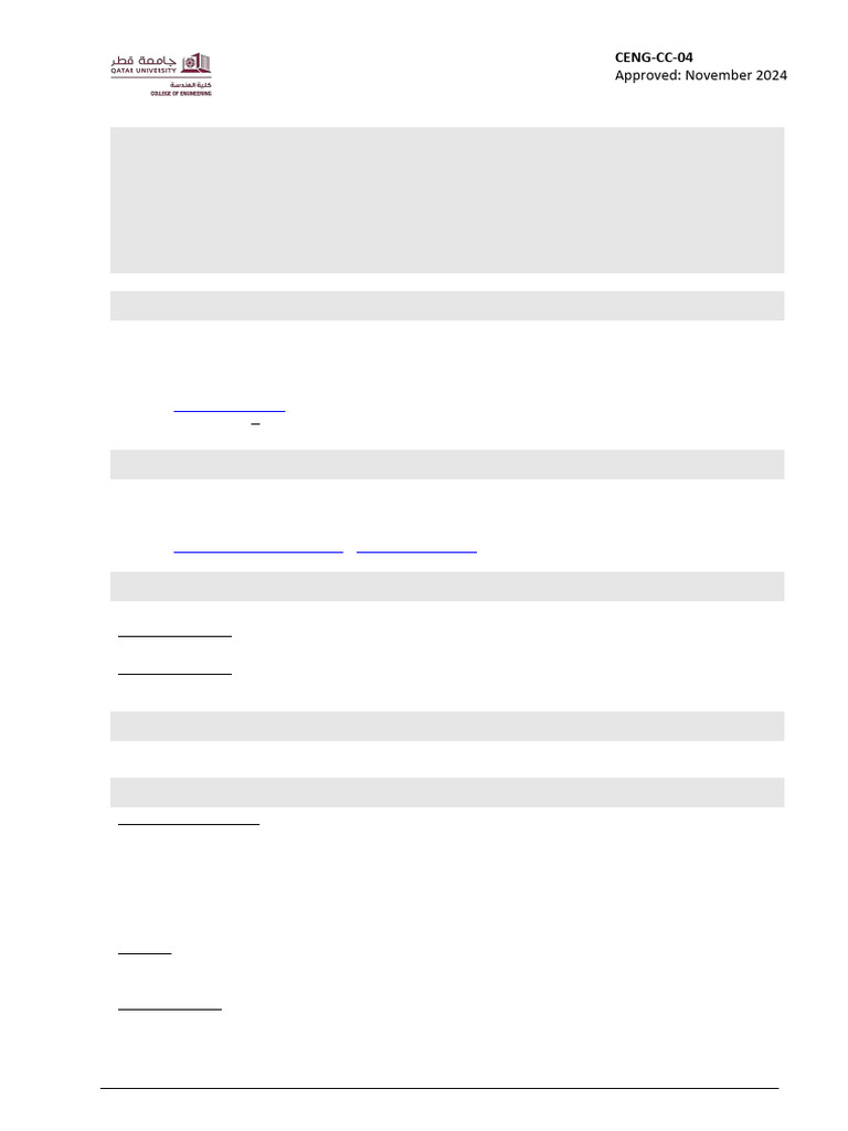 CVEN 330 Foundation Engineering I Syllabus | PDF