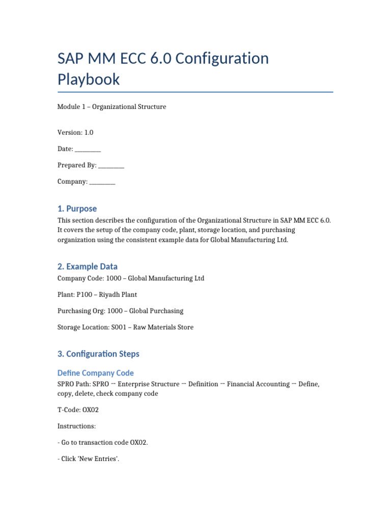 SAP MM Module1 OrgStructure | PDF | Computing