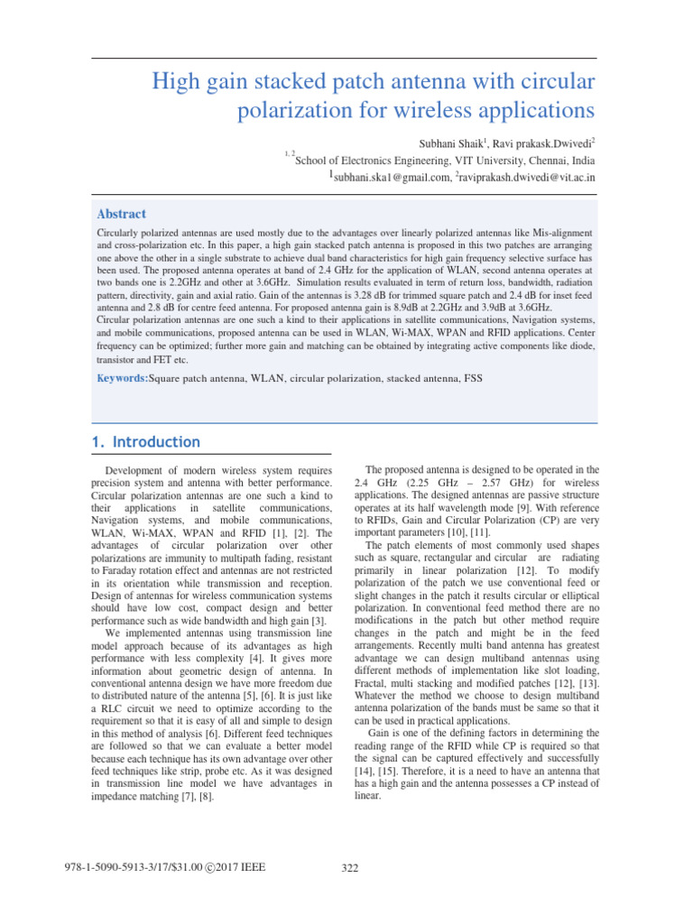 High Gain Circularly Polarized Antenna | PDF | Antenna (Radio) | Microwave