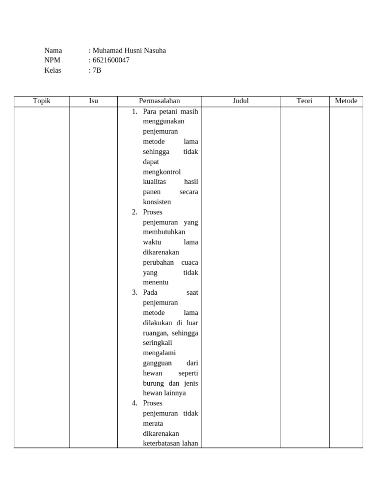 MATRIKS SKRIPSI[1] | PDF