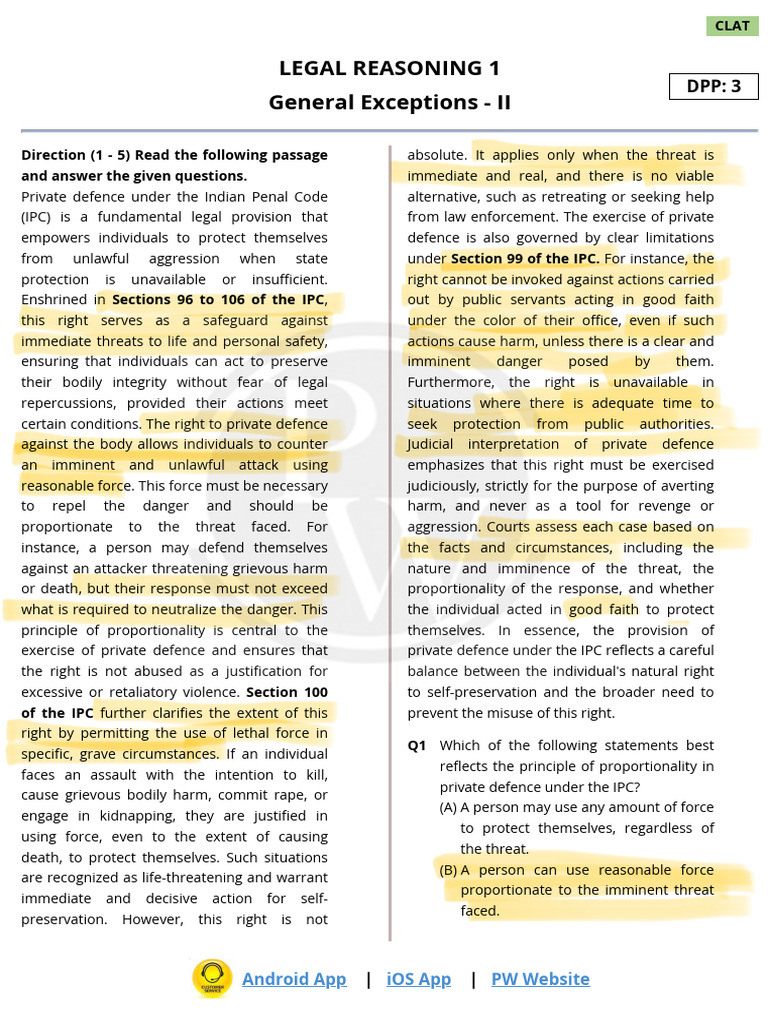 Understanding Private Defence in IPC | PDF | Self Defense | Crimes
