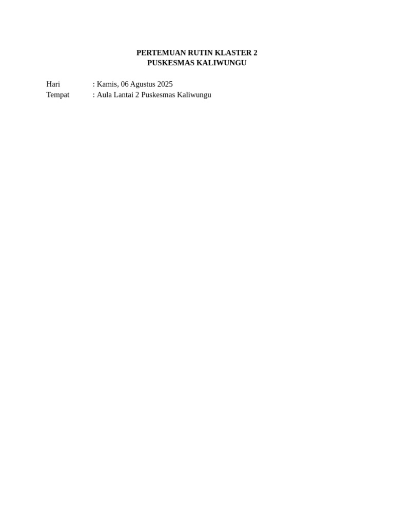 Dokumentasi Rapat Klaster 5 | PDF