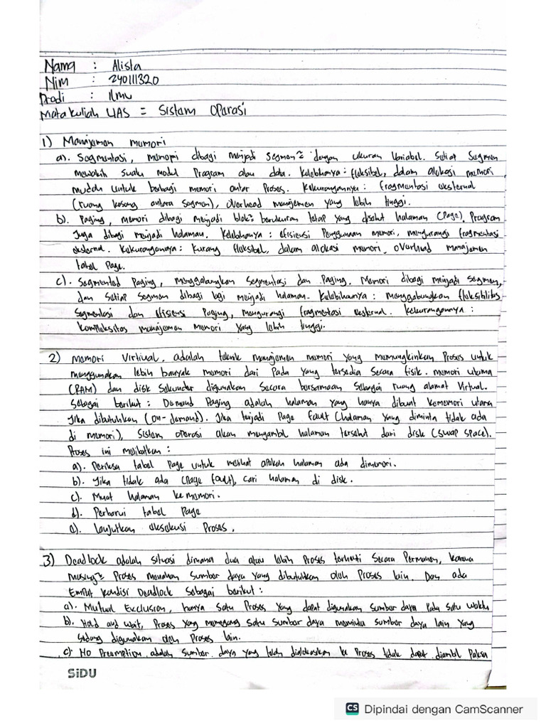 Uas SistemOperasi Alista | PDF