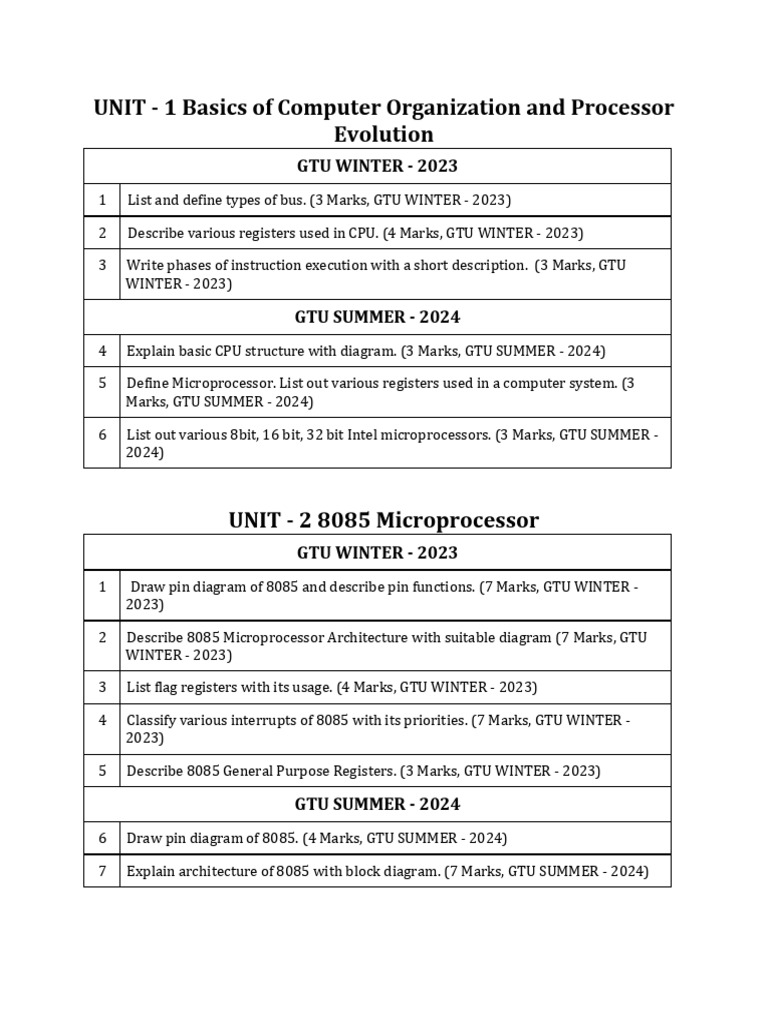 Computer Organization and 8085 Microprocessor Guide | PDF | Central ...