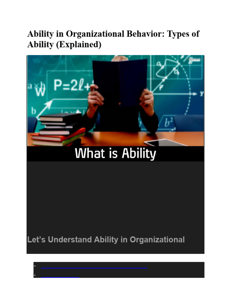 Understanding Abilities in Organizations | PDF | Reason | Intelligence