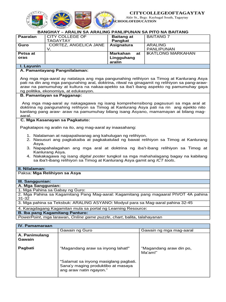 Detailed Lesson Plan | PDF