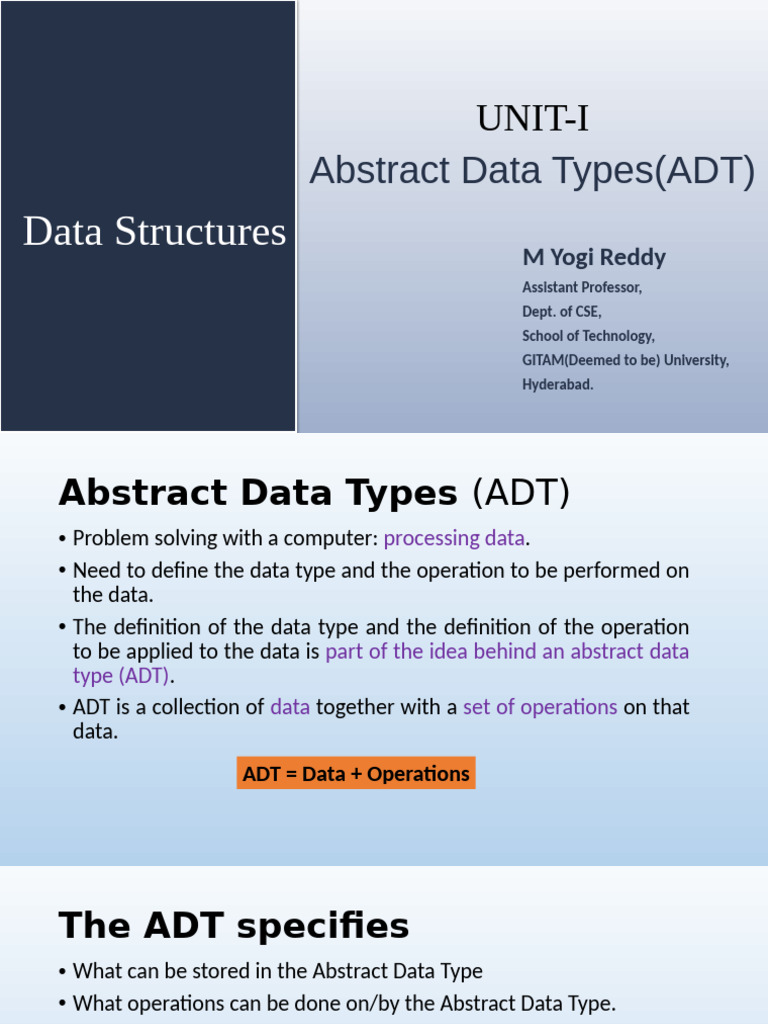 1.1 Abstract Data Types (ADT) | PDF | Data Type | Multiplication