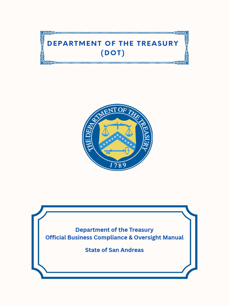 Department of The Treasury Manual Tom Clinton's Term | PDF | Regulatory ...