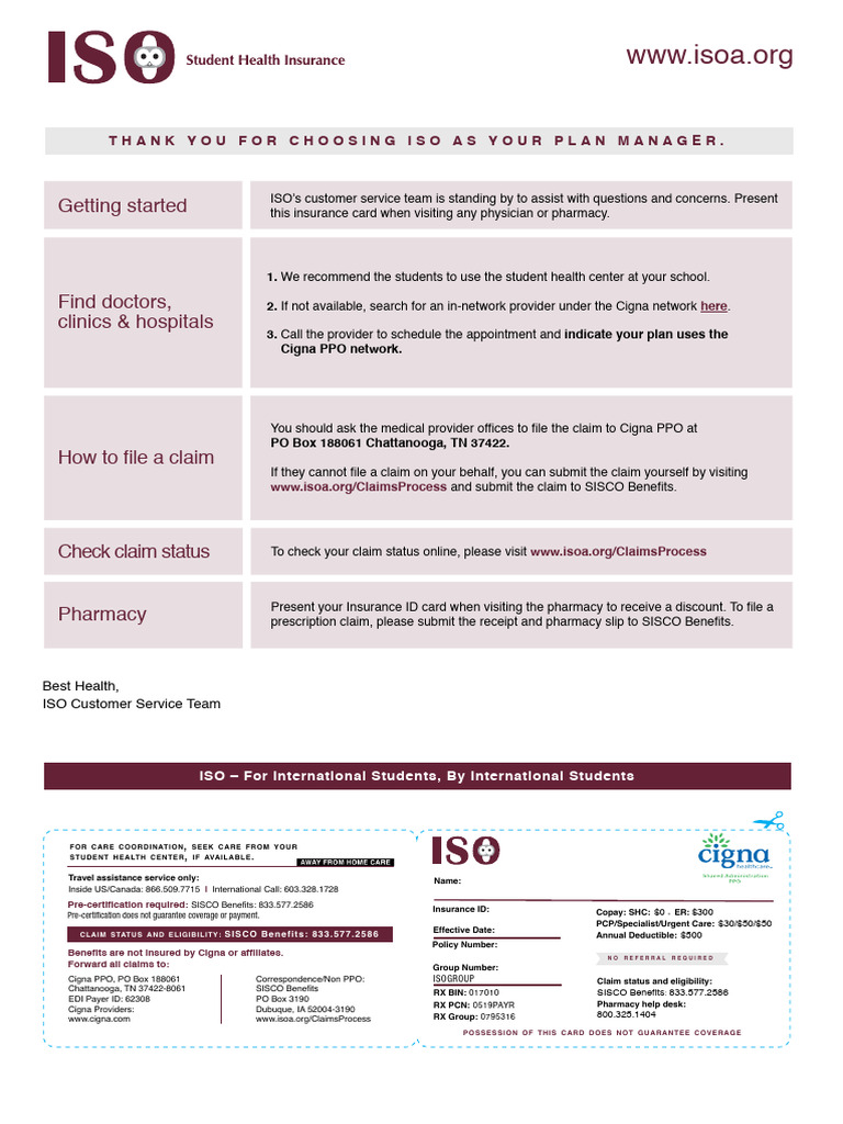 ISO Health Insurance Overview for Students | PDF | Medicine | Public ...