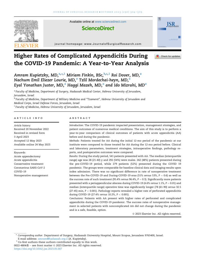 Covid Appendix Complix | PDF | Medical Specialties | Health Care