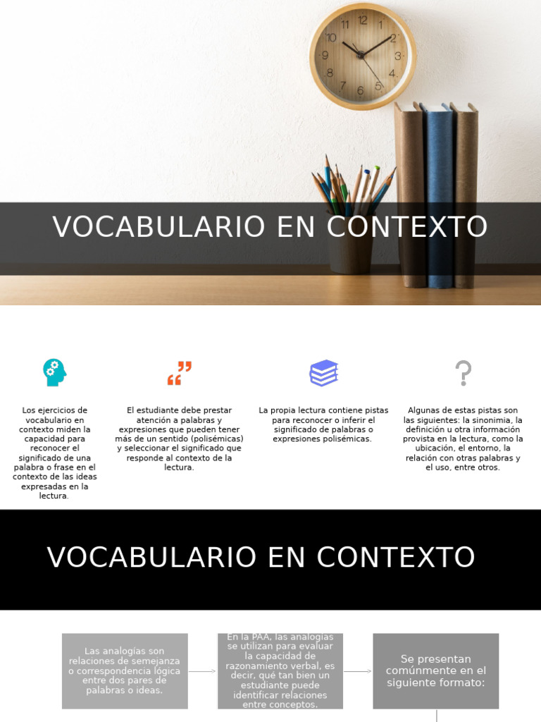 Ejemplos de Vocabulario en Contexto | PDF | Analogía | Léxico