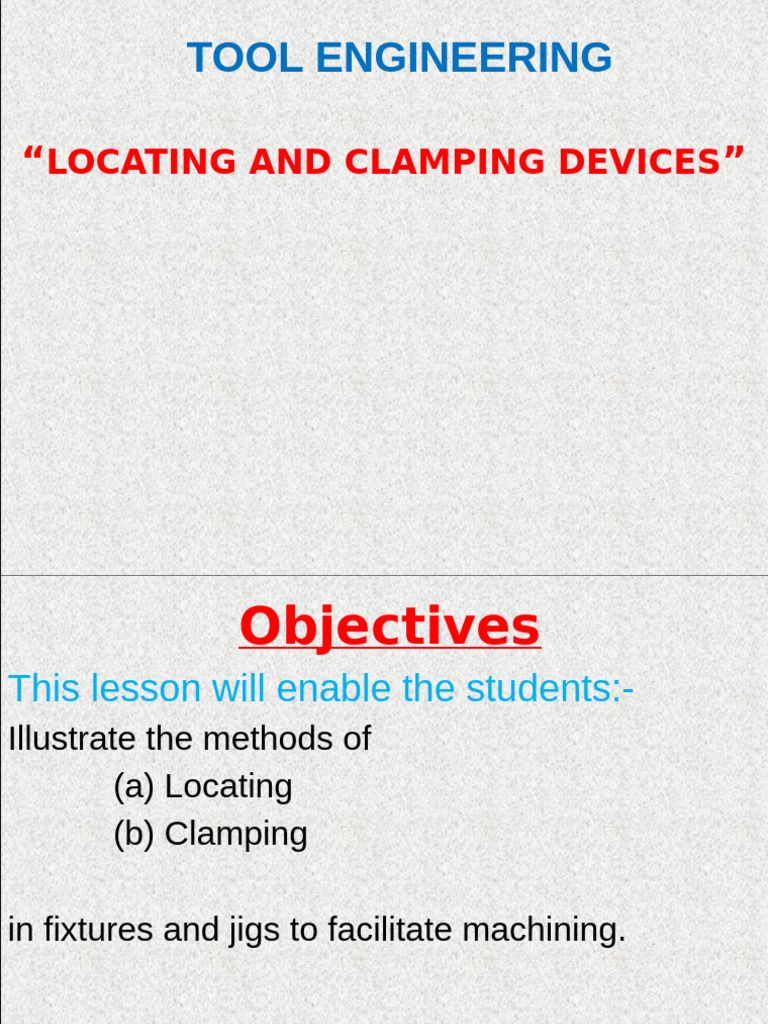 Locating Devices in Tool Engineering | PDF | Mechanical Engineering ...
