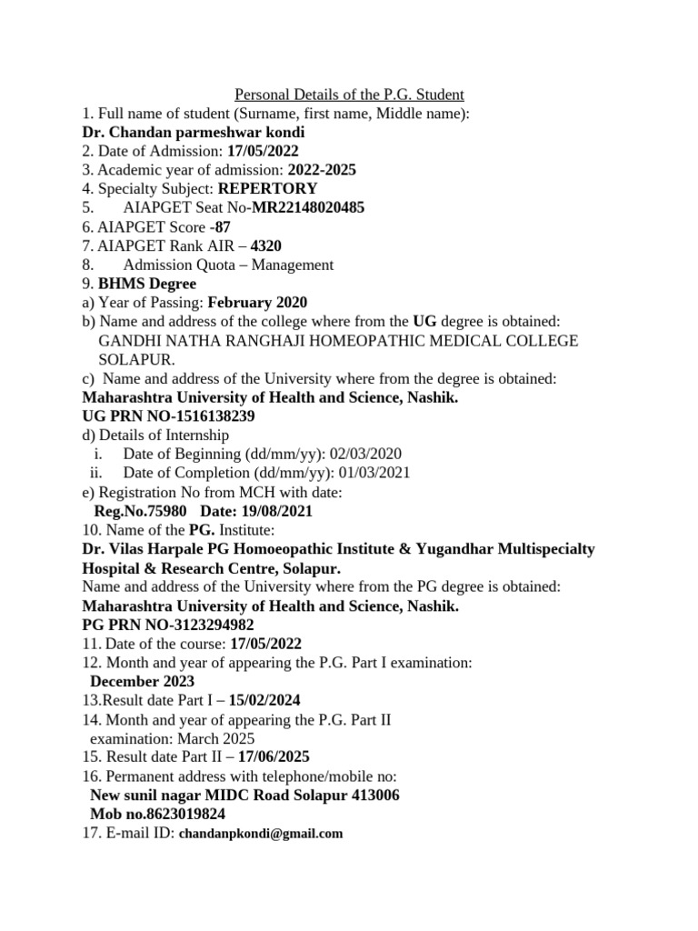 DR Chandan Kondi | PDF