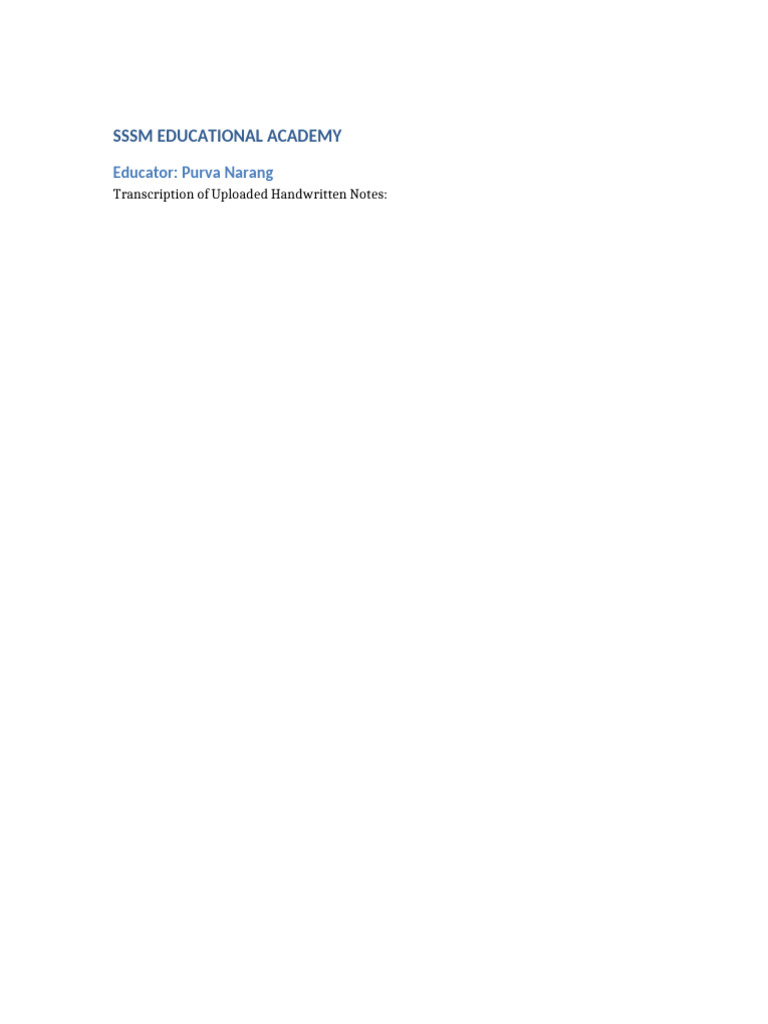 SSSM Educational Academy Notes | PDF