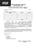 GFR 19-A Utilization Certificate Format | PDF