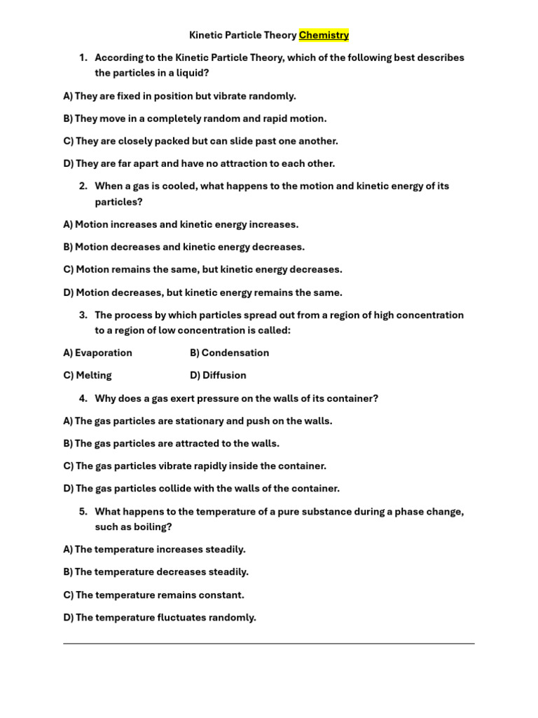 Kinetic Particle Theory Overview | PDF