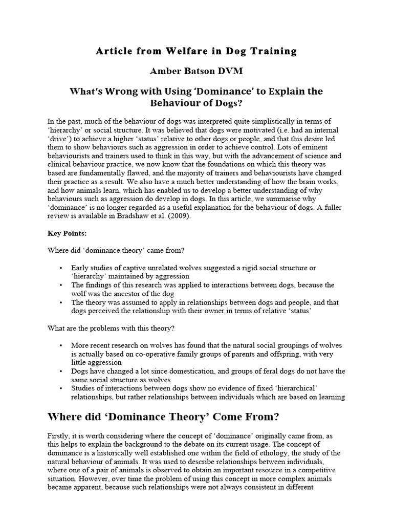 Debunking Dog Dominance Theory | PDF | Dogs | Ethology