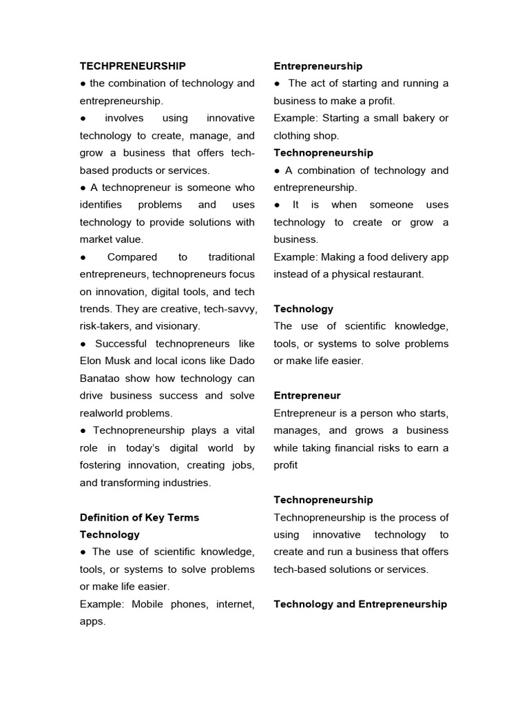 Understanding Technopreneurship Basics | PDF | Entrepreneurship ...