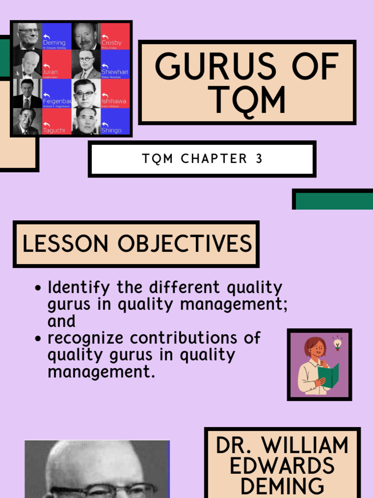 TQM Chapter 3 Gurus of TQM | PDF | Lean Manufacturing | Quality Management