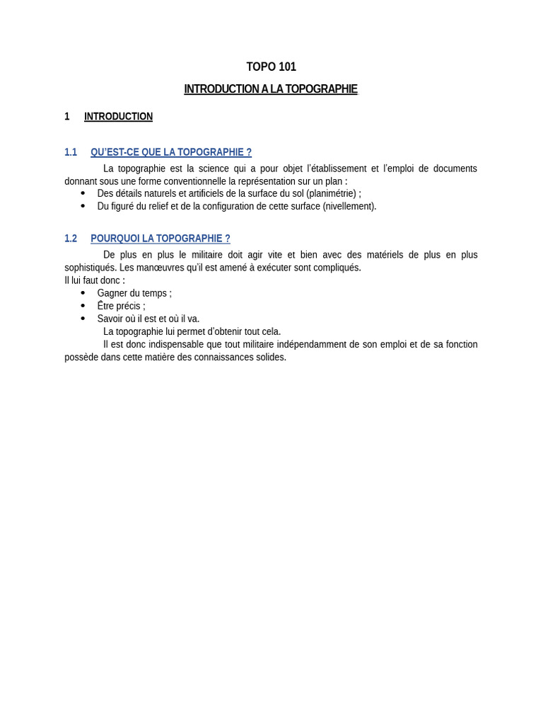 Importance de la Topographie Militaire | PDF