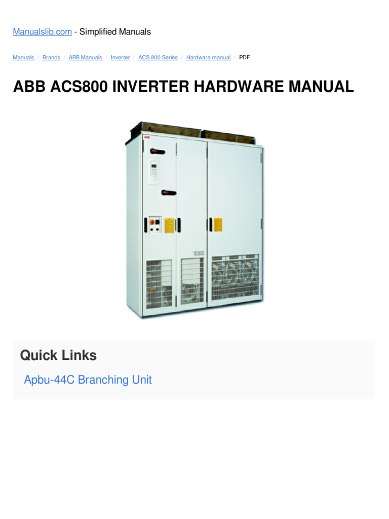 ABB ACS800 Inverter Hardware Manual | PDF | Electrical Wiring | Power ...