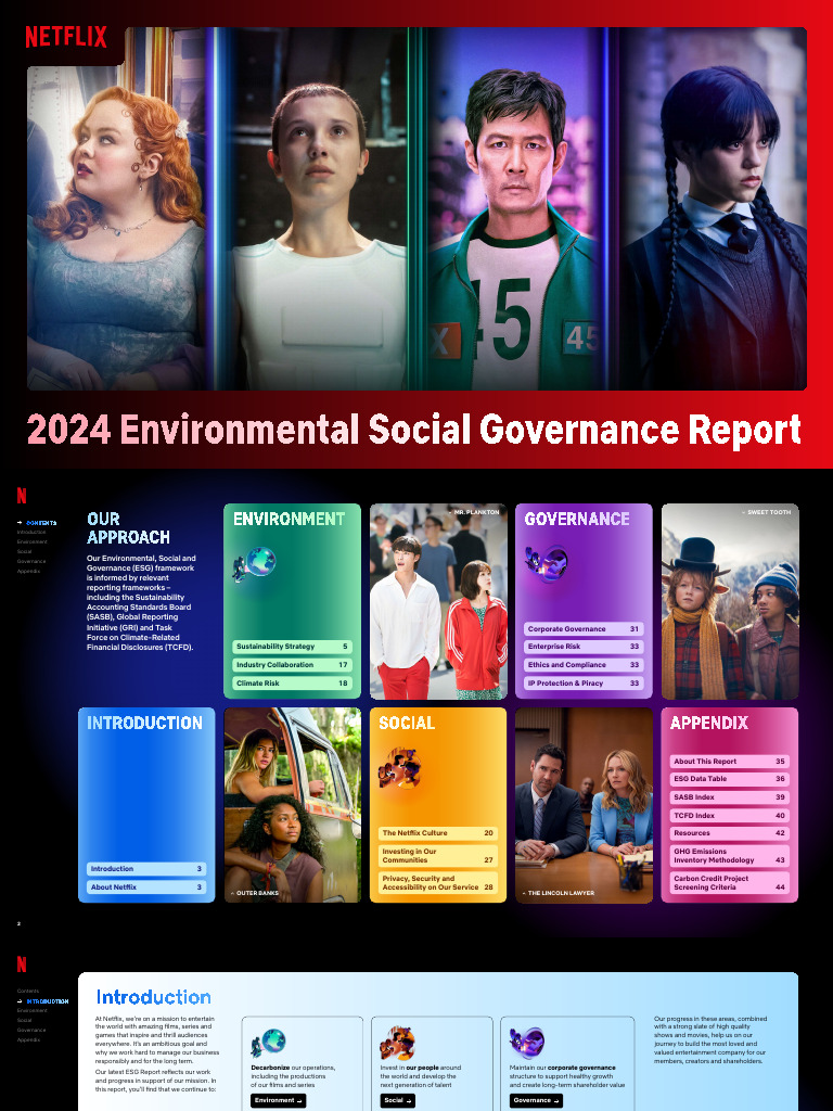 Netflix ESG Report 2024: Sustainability Goals | PDF | Climate Change ...