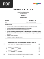 Grade 4 French Exam Sheet | PDF