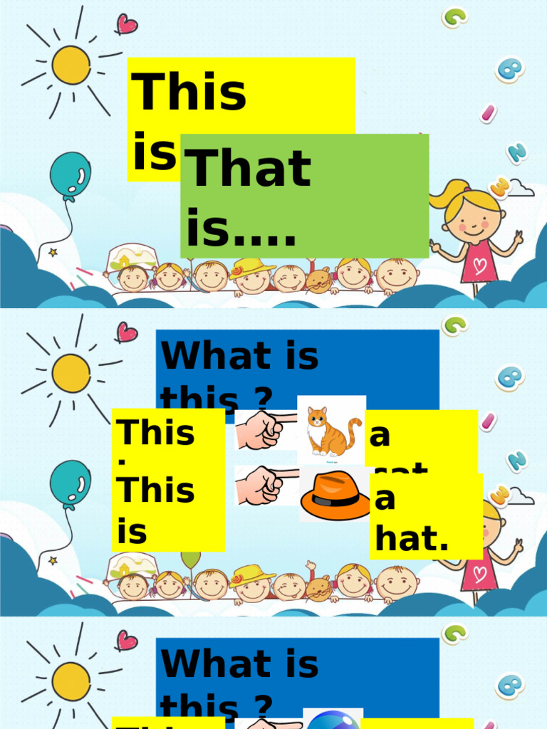 Demonstrative Pronouns Flashcards Fun Activities Games 145997 | PDF