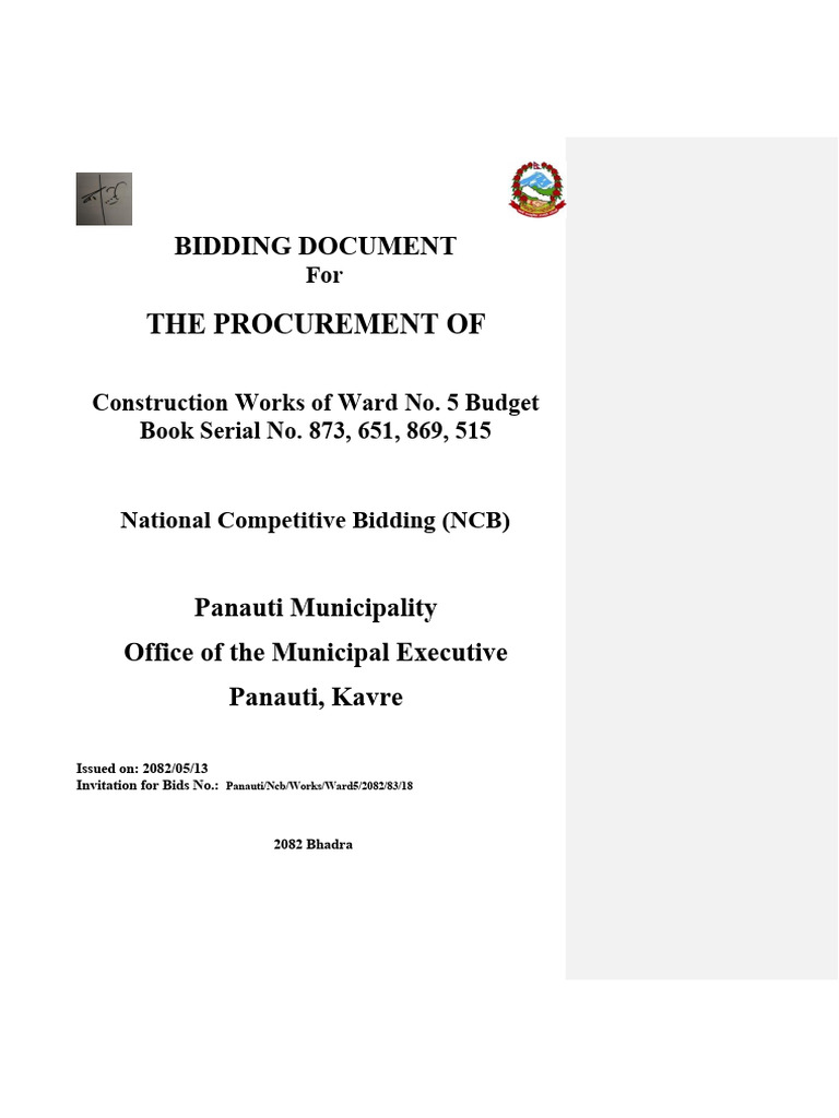 Bid Document | PDF | Prices | Joint Venture