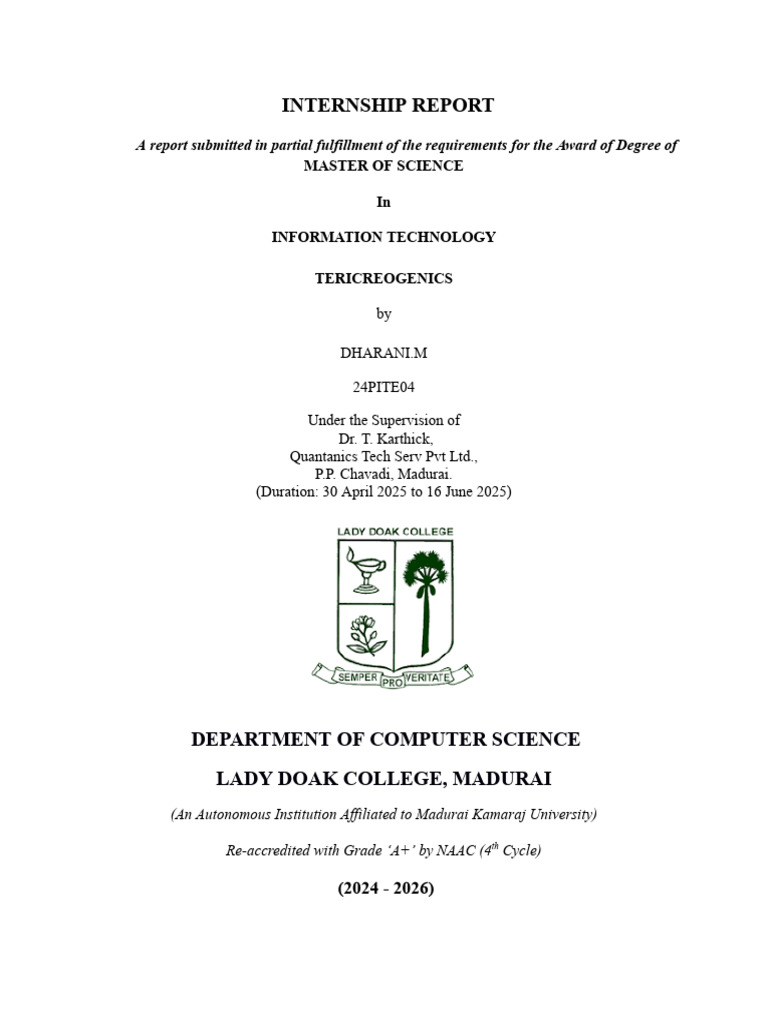 Internship Report: Web Development at Quantanics | PDF | Web ...