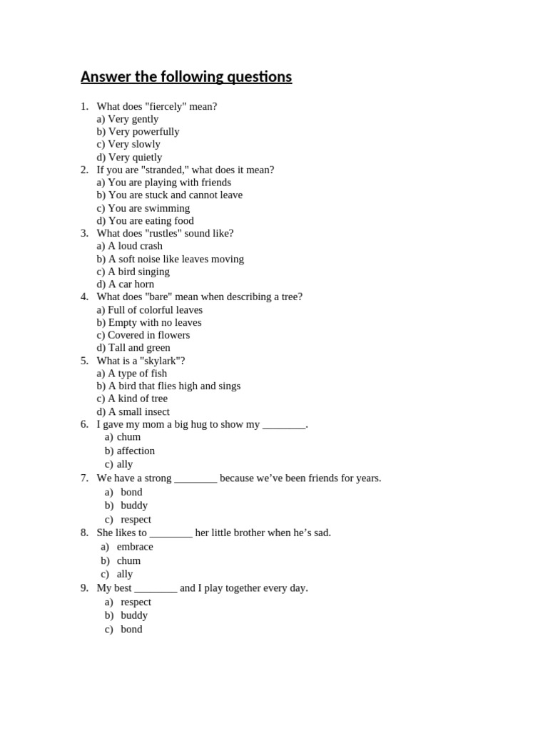 Vocabulary Quiz: Word Meanings and Usage | PDF