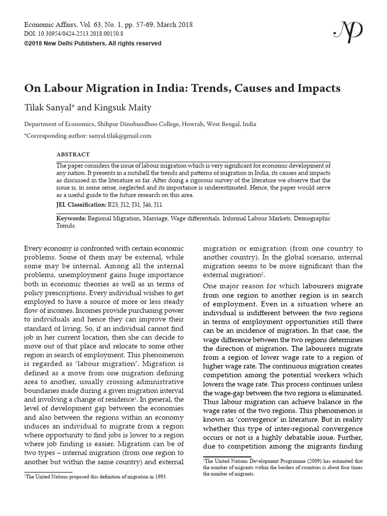 Labour Migration Trends in India | PDF | Human Migration | Labour Economics