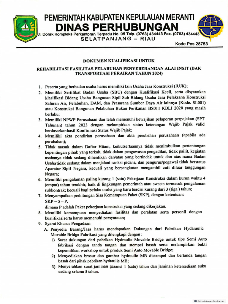 Dokumen Kualifikasi Insit | PDF