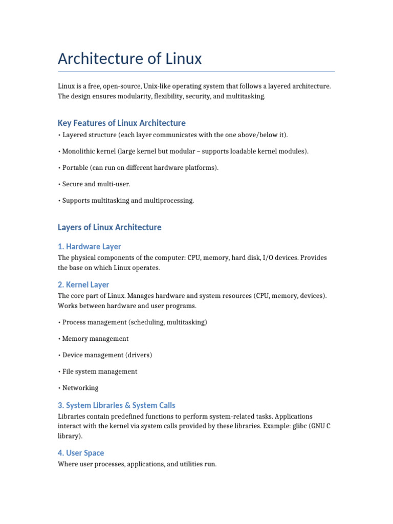 Linux Architecture | PDF