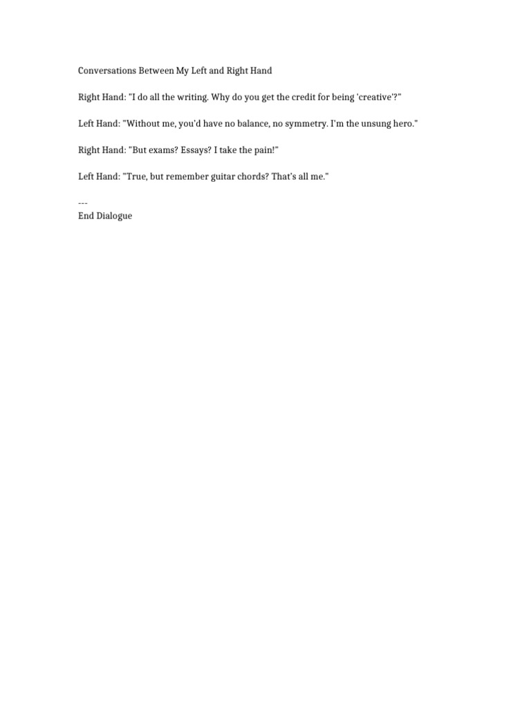 Left Right Hand Conversations | PDF