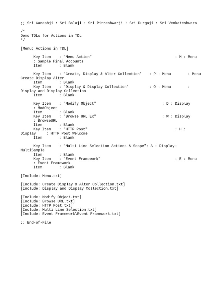 TDL Actions Guide: 3.5 & 4.5 | PDF